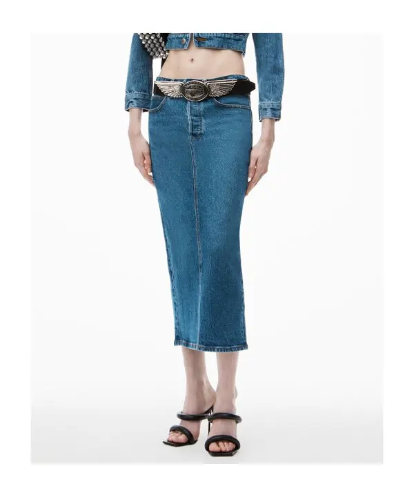 Alexander Wang Denim Midi Skirt - Denim Blue
