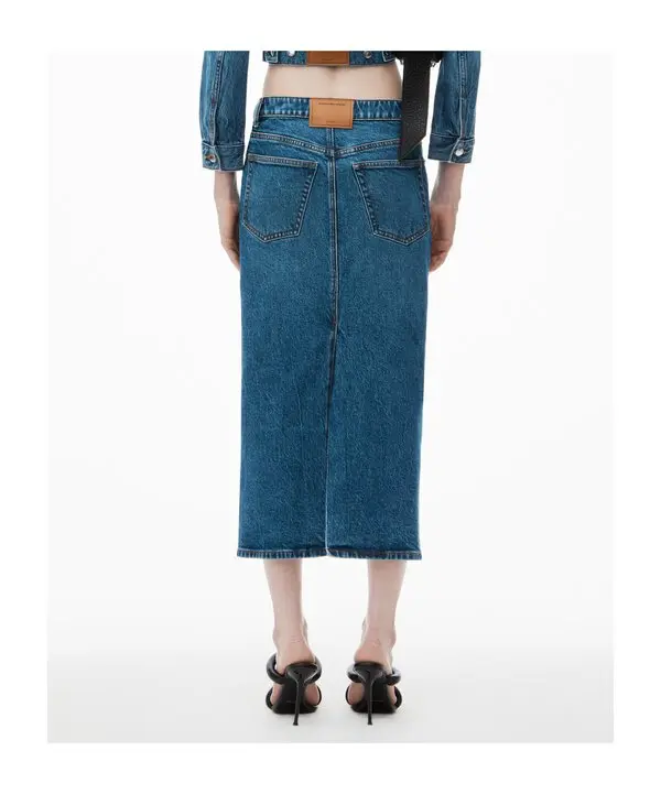 Alexander Wang Denim Midi Skirt - Denim Blue