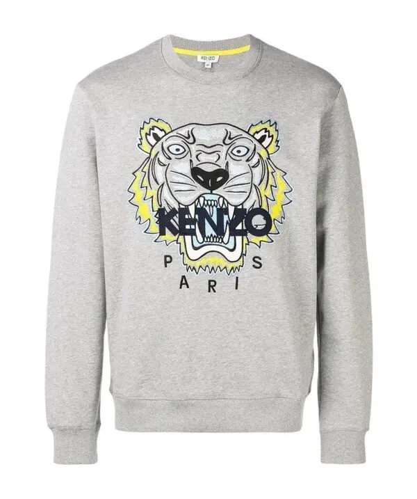 Kenzo Tiger Head Embroidered Crewneck Sweatshirt - White