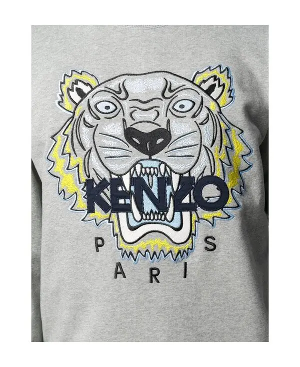 Kenzo Tiger Head Embroidered Crewneck Sweatshirt - White