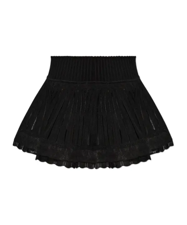 Alaïa Striped Lace Shorts - Black
