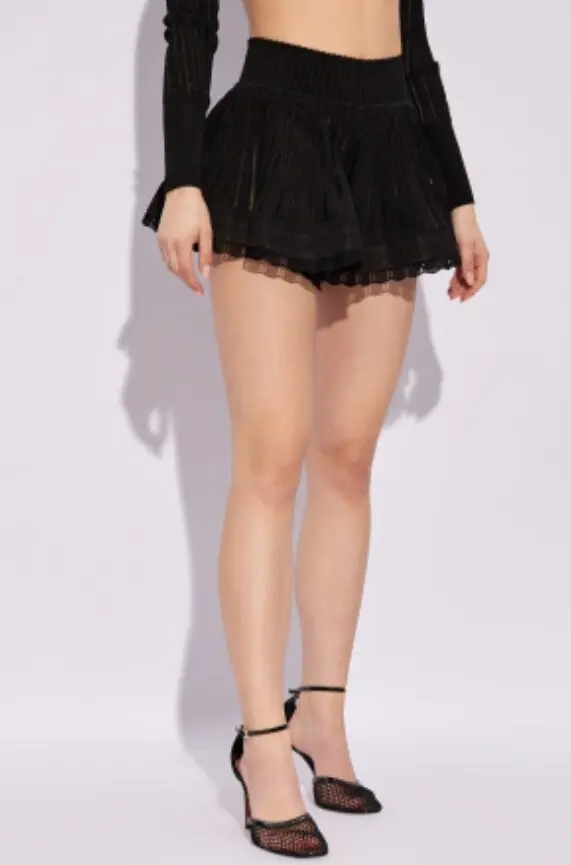 Alaïa Striped Lace Shorts