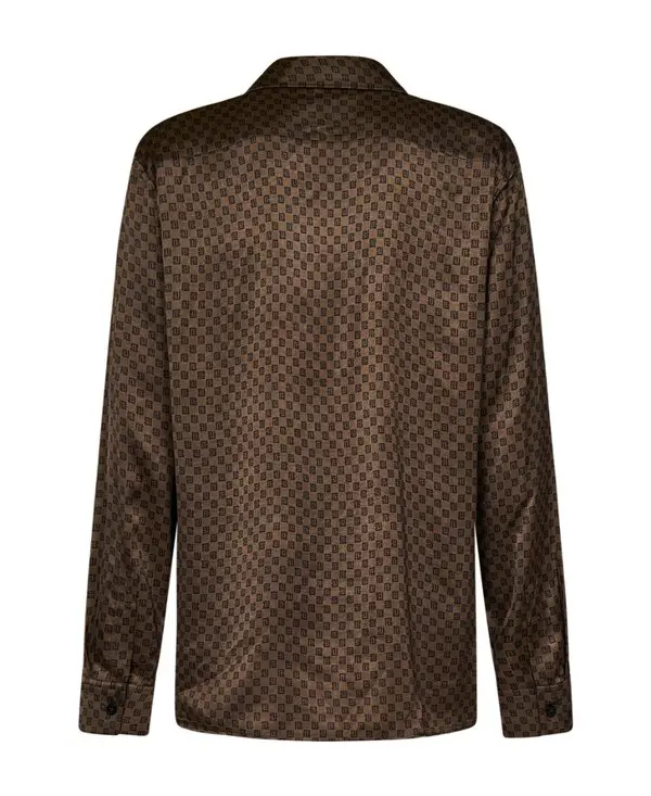Balmain Monogram-print Satin Shirt