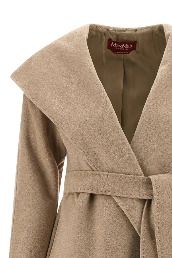 Max Mara Danton Hooded Tie-waisted Coat - Brown