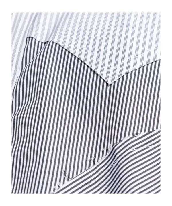 MAISON MARGIELA Panelled Striped Button-up Shirt - White