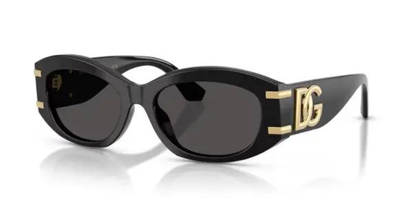 Dolce & Gabbana Oval Frame Sunglasses - Black