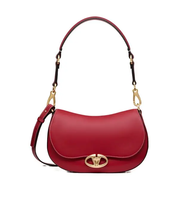 Valentino Garavani Vlogo Signature Foldover Small Shoulder Bag - Red