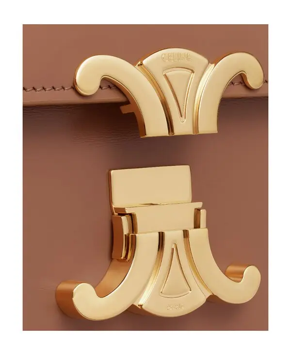 Celine Classique Triomphe Bag In Shiny Calfskin - Brown