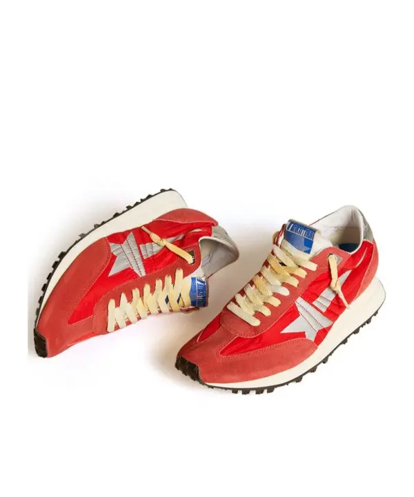 GOLDEN GOOSE Star Laminated Lace-up Sneakers - Red