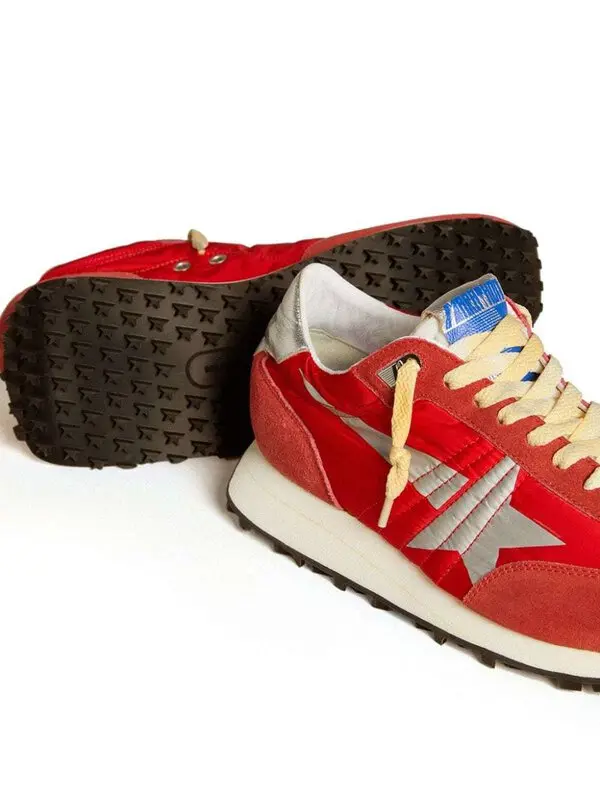 GOLDEN GOOSE Star Laminated Lace-up Sneakers - Red