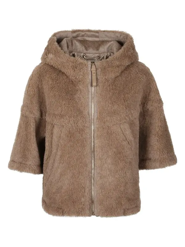 Max Mara Zip-up Hooded Jacket - Brown