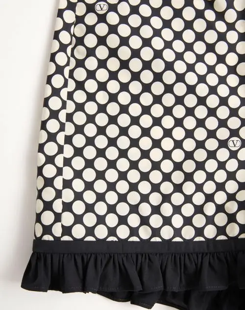 Valentino Garavani Polka Dot Print Poplin Shorts With Ruffled Edges