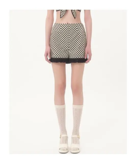 Valentino Garavani Polka Dot Print Poplin Shorts With Ruffled Edges