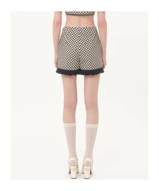 Valentino Garavani Polka Dot Print Poplin Shorts With Ruffled Edges