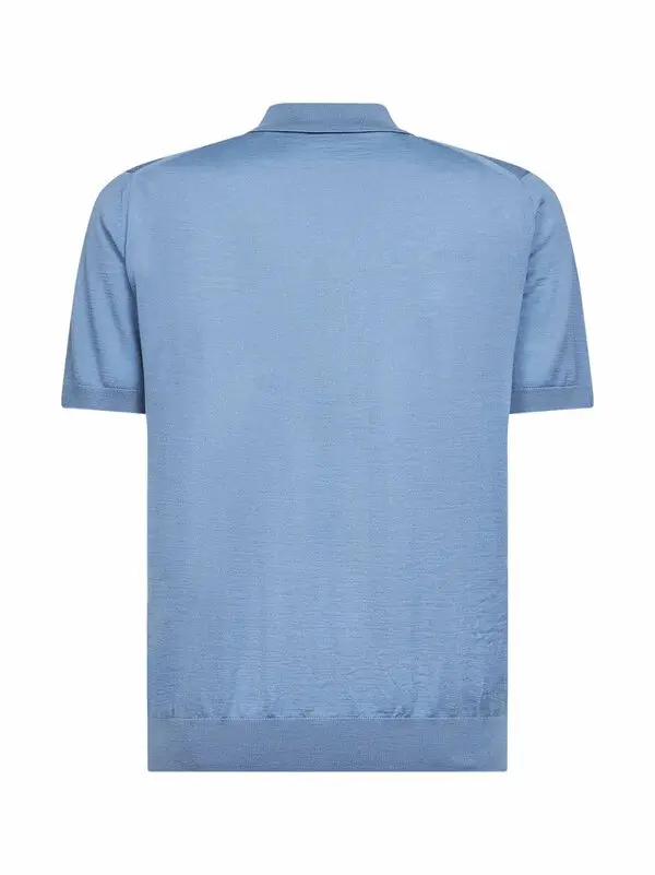 Prada Short-sleeved Knitted Polo Shirt - Pilot Blue