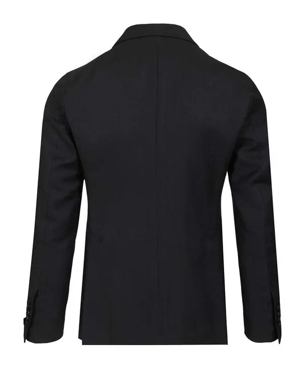 Tagliatore Double-breasted Herringbone Blazer - Black