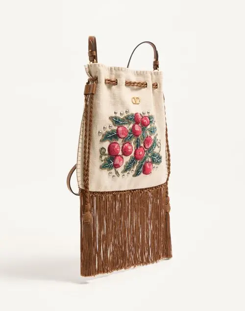 Valentino Garavani Embellished Cherry Bucket Bag