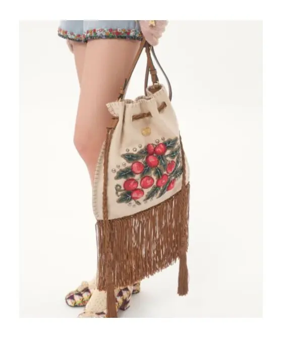 Valentino Garavani Embellished Cherry Bucket Bag