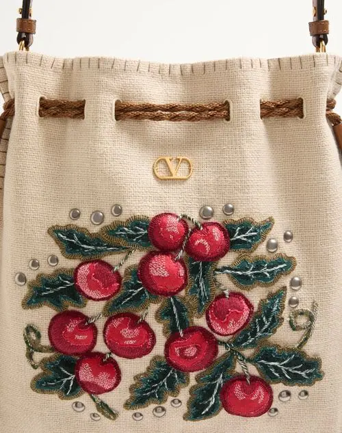 Valentino Garavani Embellished Cherry Bucket Bag