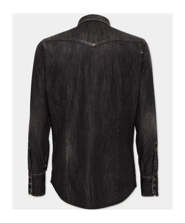 Dsquared2 Distressed Denim Shirt - Black