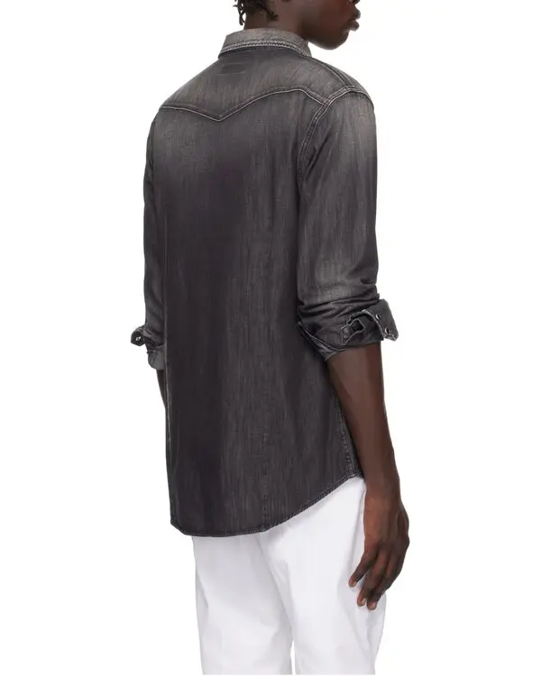 Dsquared2 Distressed Denim Shirt - Black