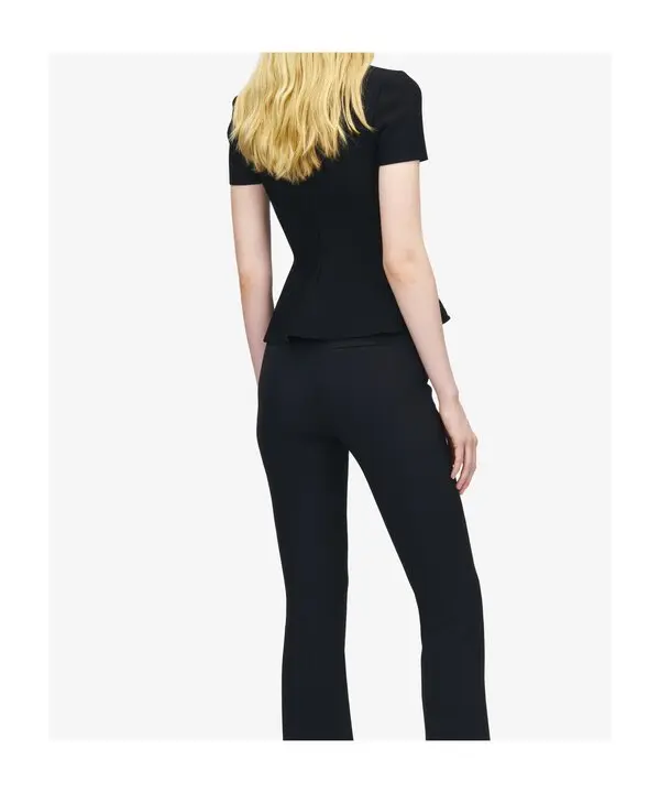 Alexander McQueen Lace Ribcage Jacquard Peplum Top