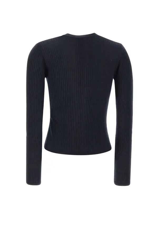 Max Mara Ribbed V-neck Cardigan - Black
