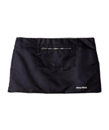 Miu Miu Technical Gabardine Mini Skirt With Zip Pocket