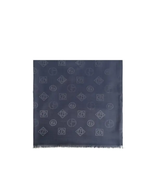 Giorgio Armani Logo-pattern Jacquard Scarf - Black