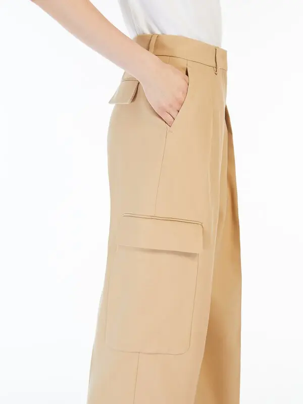 Sportmax Pleat Detail Cargo Trousers - Nude