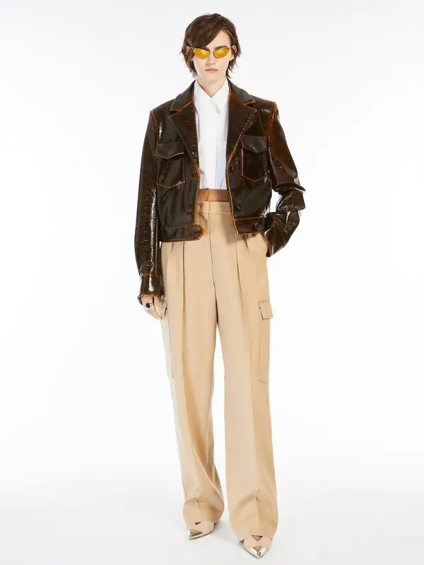 Sportmax Pleat Detail Cargo Trousers - Nude