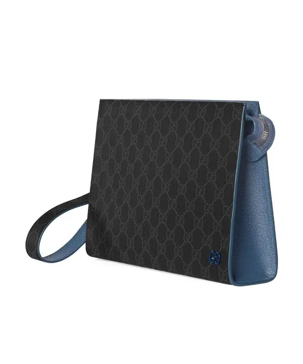 Gucci Monogrammed Clutch Bag With Detachable Wrist Strap