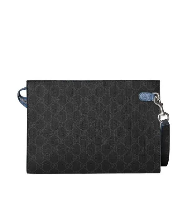 Gucci Monogrammed Clutch Bag With Detachable Wrist Strap