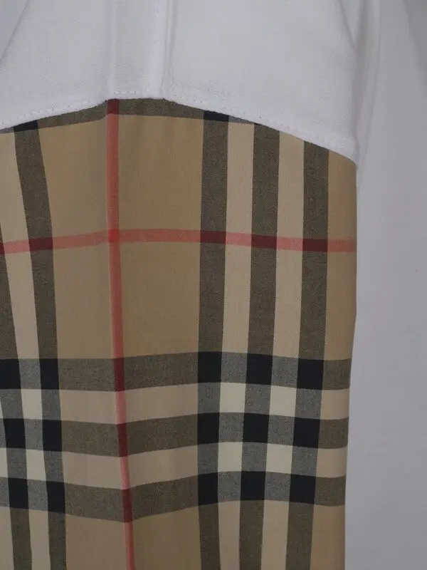 Burberry Crewneck Short Sleeve T-shirt With Check Sleeves
