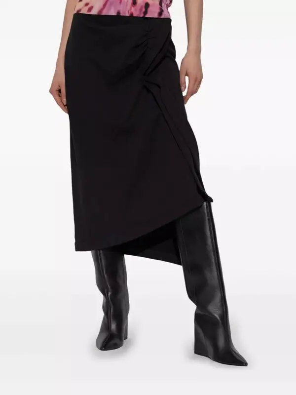 Dries Van Noten Asymmetrical Hem Midi Skirt