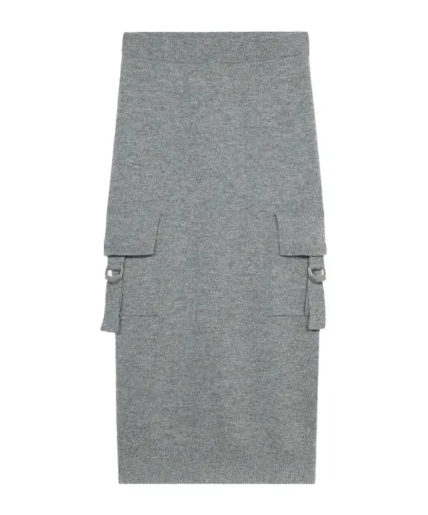 Blumarine Cargo Pocket Knitted Maxi Skirt - Grey