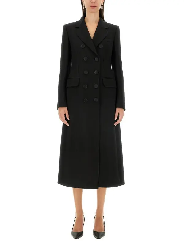 Dolce & Gabbana Double-breasted Long Coat - Black