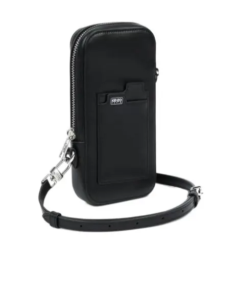 Kenzo Tab' Phone Holder In Leather - Black