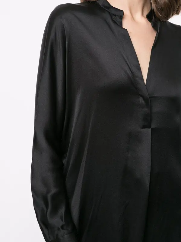Vince Open Neck Long-sleeved Loose Fit Blouse