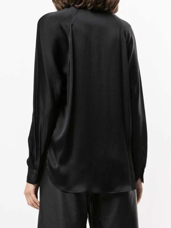 Vince Open Neck Long-sleeved Loose Fit Blouse