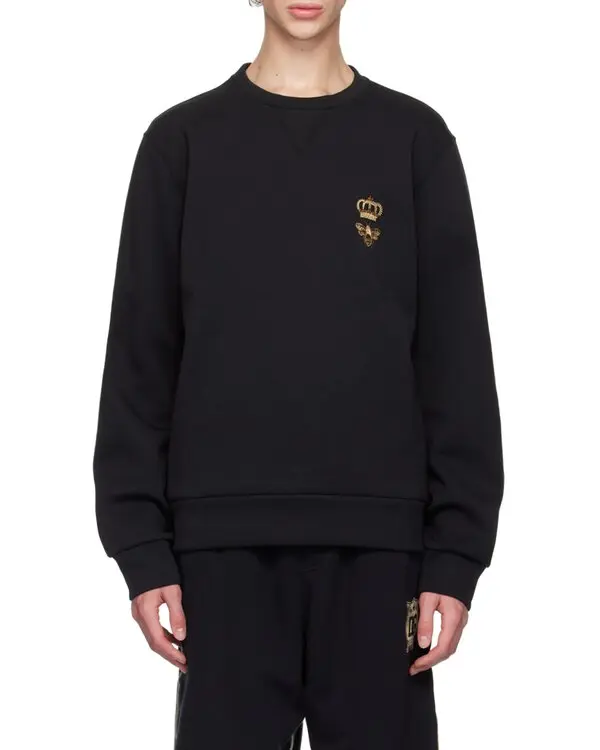 Dolce & Gabbana Bee And Crown Embroidered Crewneck Sweatshirt - Black