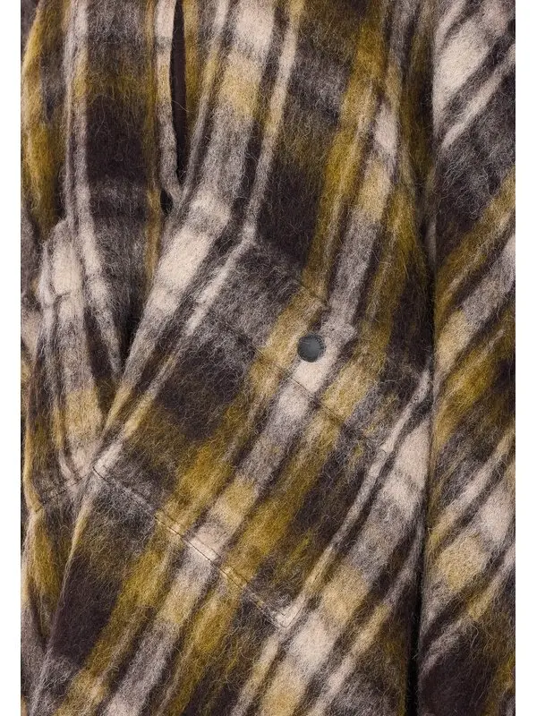 Moncler Checked Fringed Edge Cape - No