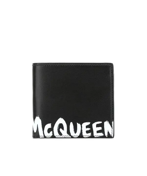 Alexander McQueen Logo Print Bi-fold Wallet - Black