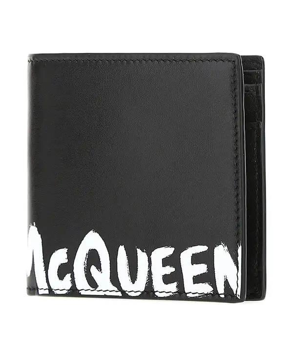 Alexander McQueen Logo Print Bi-fold Wallet - Black
