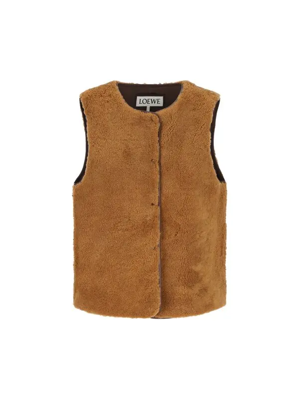 Loewe Puffer Shearling Jacket - Burgundy