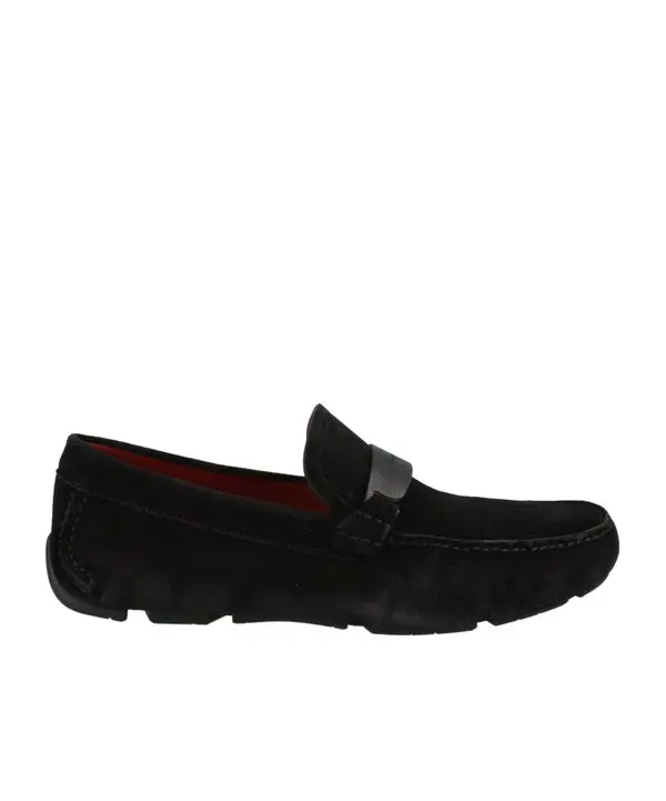 FERRAGAMO Round-toe Slip-on Loafers With Removable Logo Trim