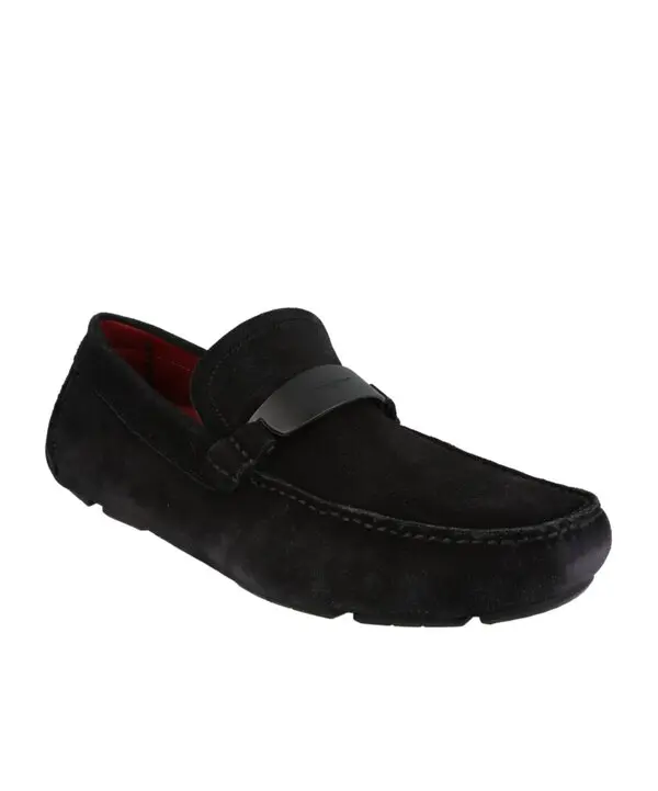 FERRAGAMO Round-toe Slip-on Loafers With Removable Logo Trim