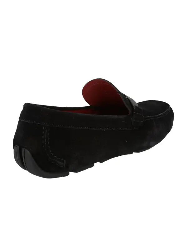 FERRAGAMO Round-toe Slip-on Loafers With Removable Logo Trim