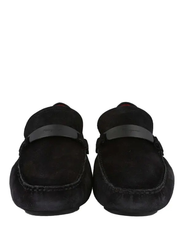 FERRAGAMO Round-toe Slip-on Loafers With Removable Logo Trim