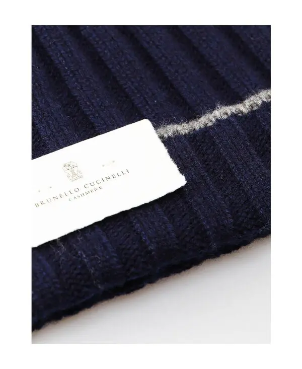 Brunello Cucinelli Ribbed Beanie - Black